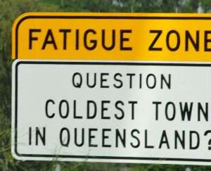 Unusual Road Safety Signs - Fatigue Zone Trivia | The Travel Tart Blog